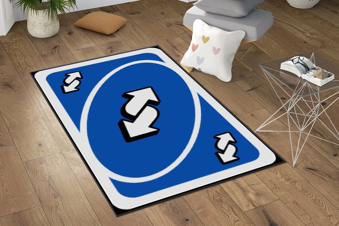 Uno Reverse Rug Uno Cards Rug Blue Uno Rug Uno Carduno - Etsy