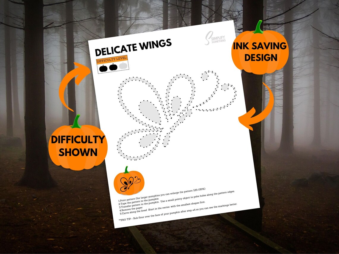 Butterfly Pumpkin Carving Stencil PRINTABLE | Halloween Pumpkin Carving ...