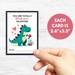 PRINTABLE Kids Dinosaur Valentine Card Dinosaur Valentine Cards Class ...