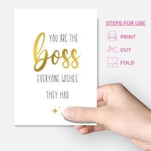 PRINTABLE Boss's Day Card | Happy Boss Day From Us | Boss Day Card ...