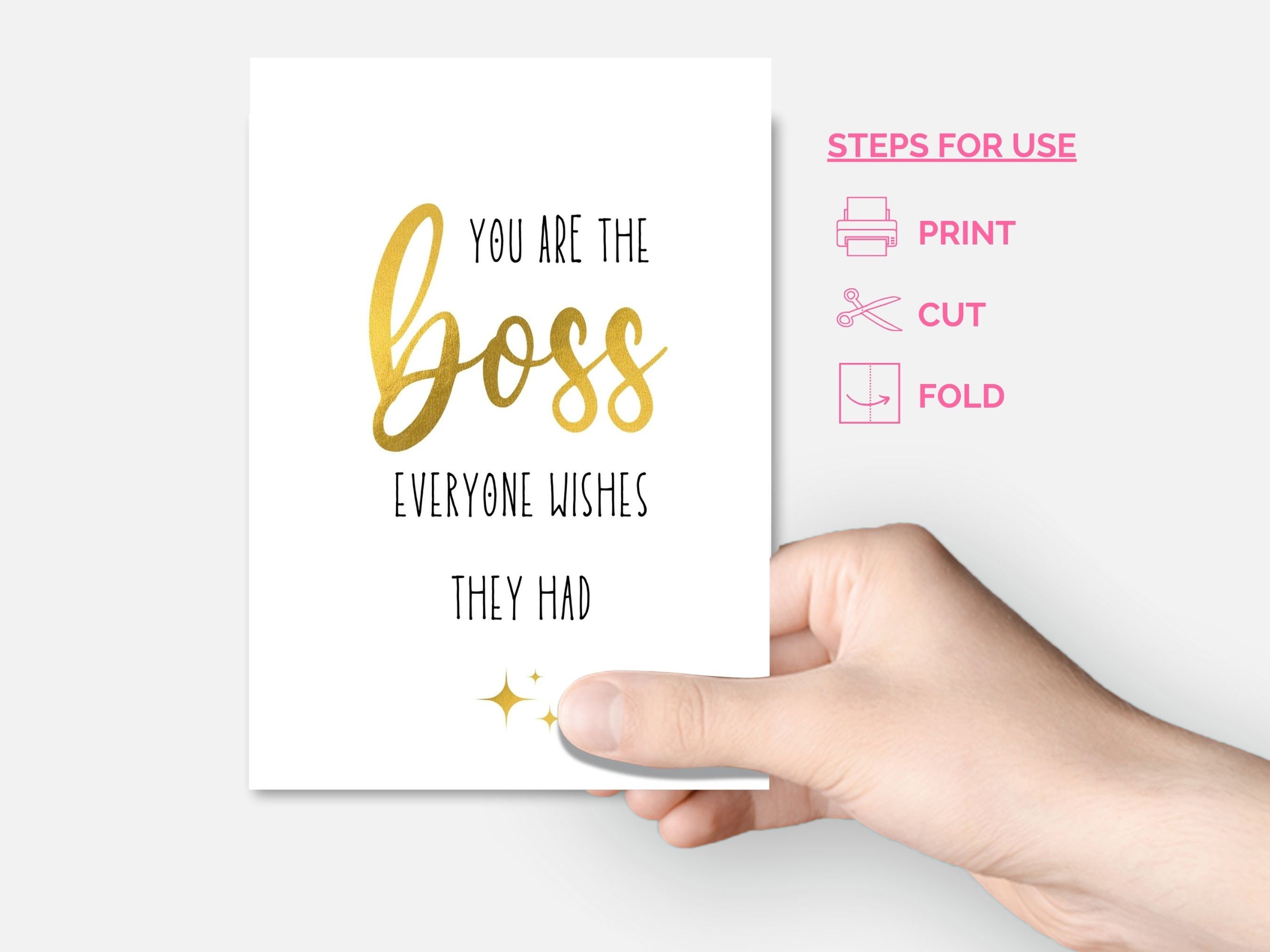 PRINTABLE Boss's Day Card | Happy Boss Day From Us | Boss Day Card ...