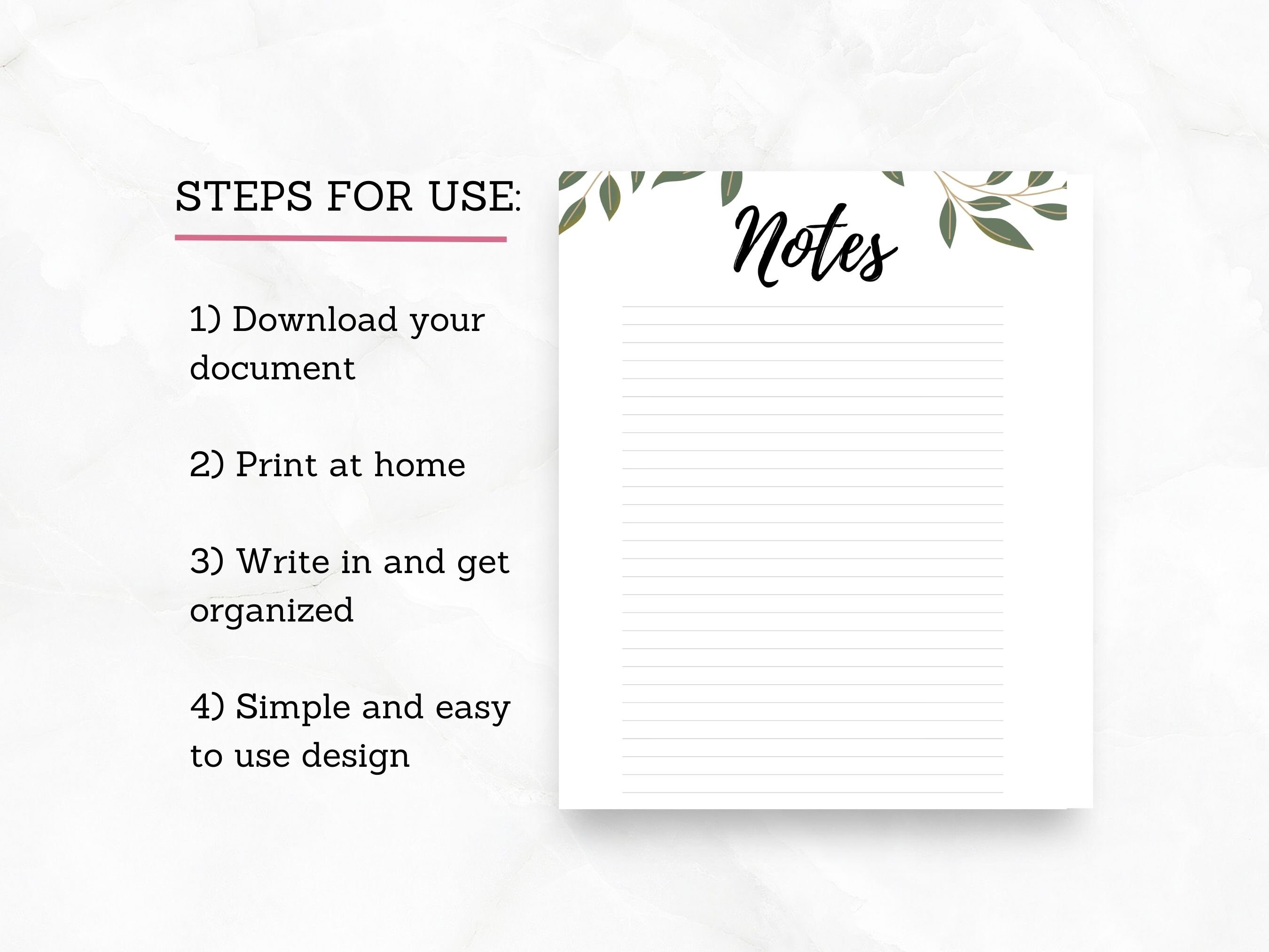 Notes Page Printable, Note Page Planner, Notes Pad, Planner Notes ...