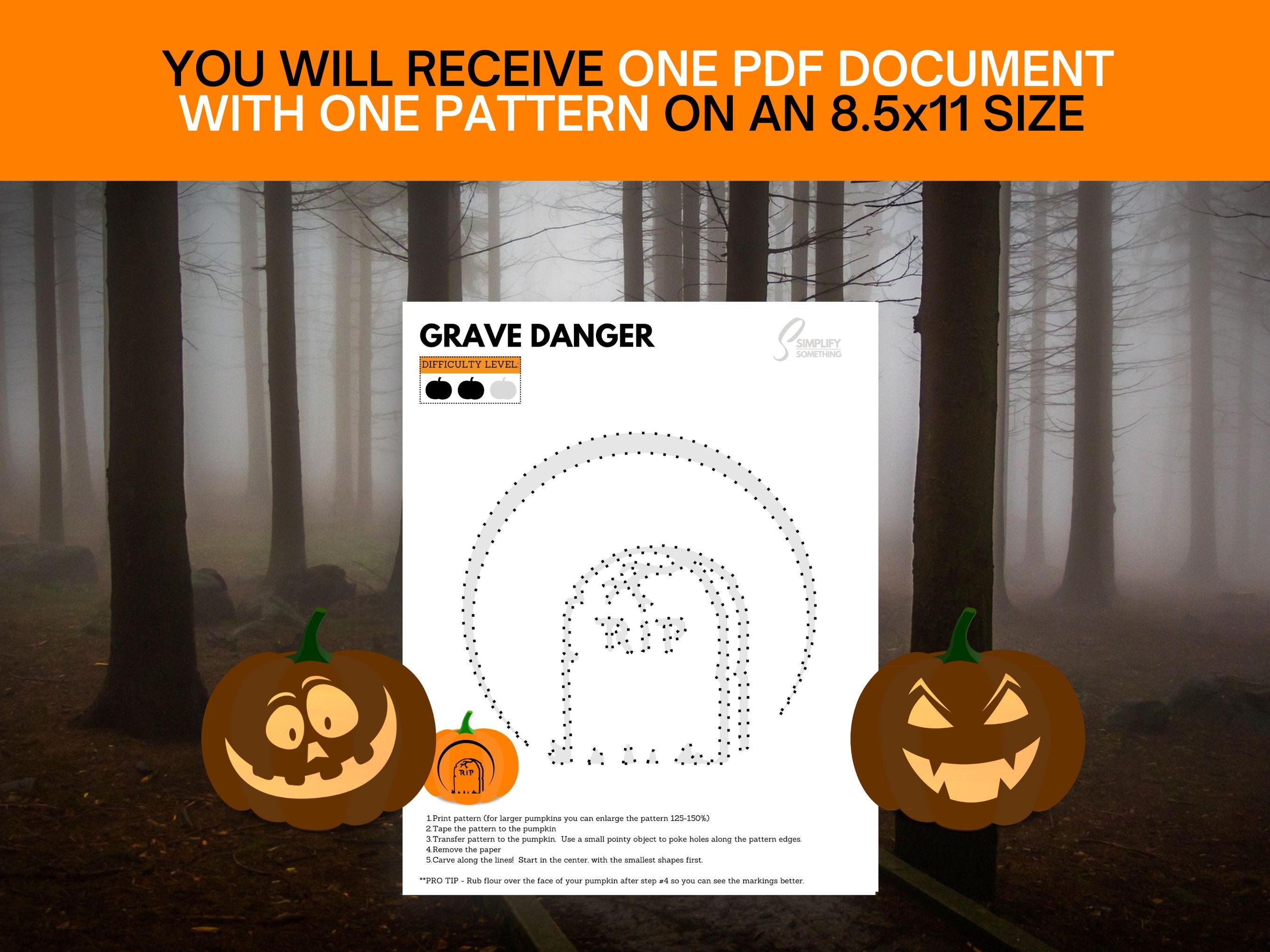 Tombstone Pumpkin Carving Stencil PRINTABLE Halloween Pumpkin Pumpkin ...