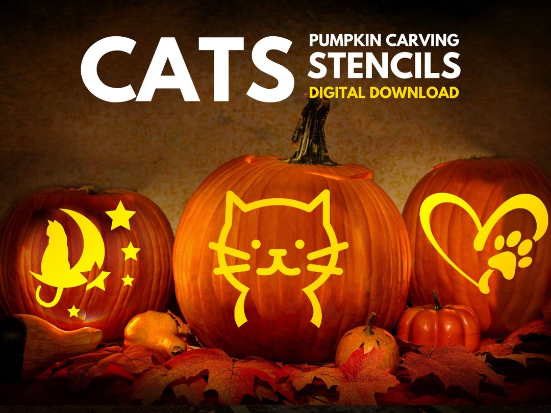 CATS Pumpkin Carving Stencil | Digital Download | Pumpkin Carving ...