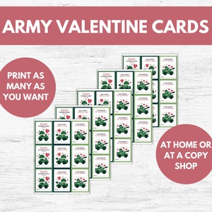 PRINTABLE Kids Army Valentine Card | Army Valentine Cards | Class ...