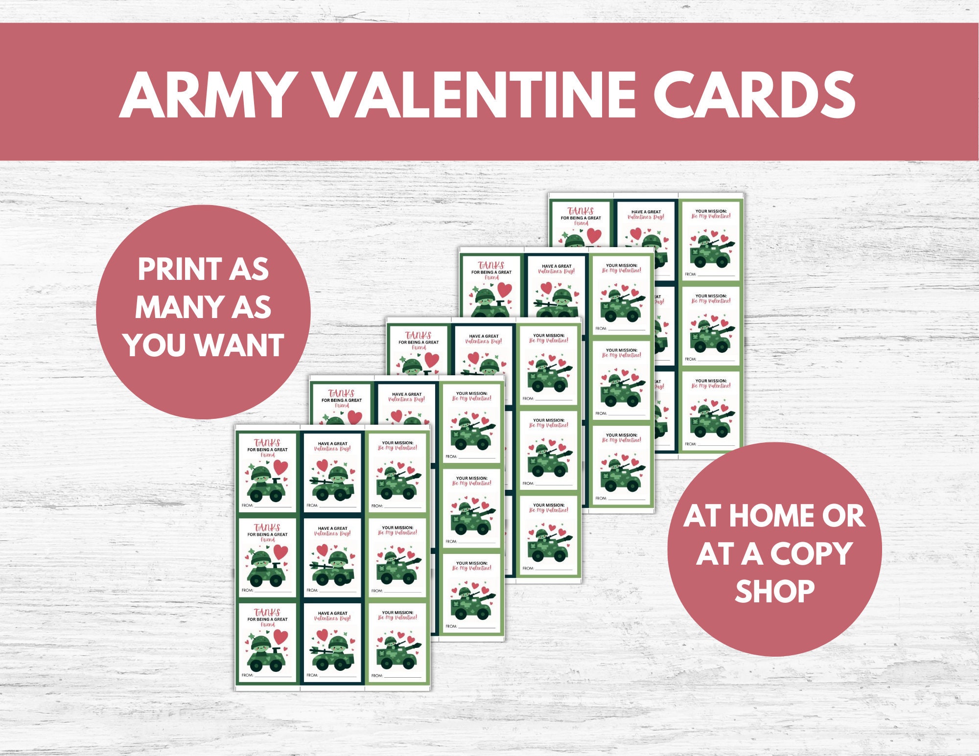 PRINTABLE Kids Army Valentine Card | Army Valentine Cards | Class ...