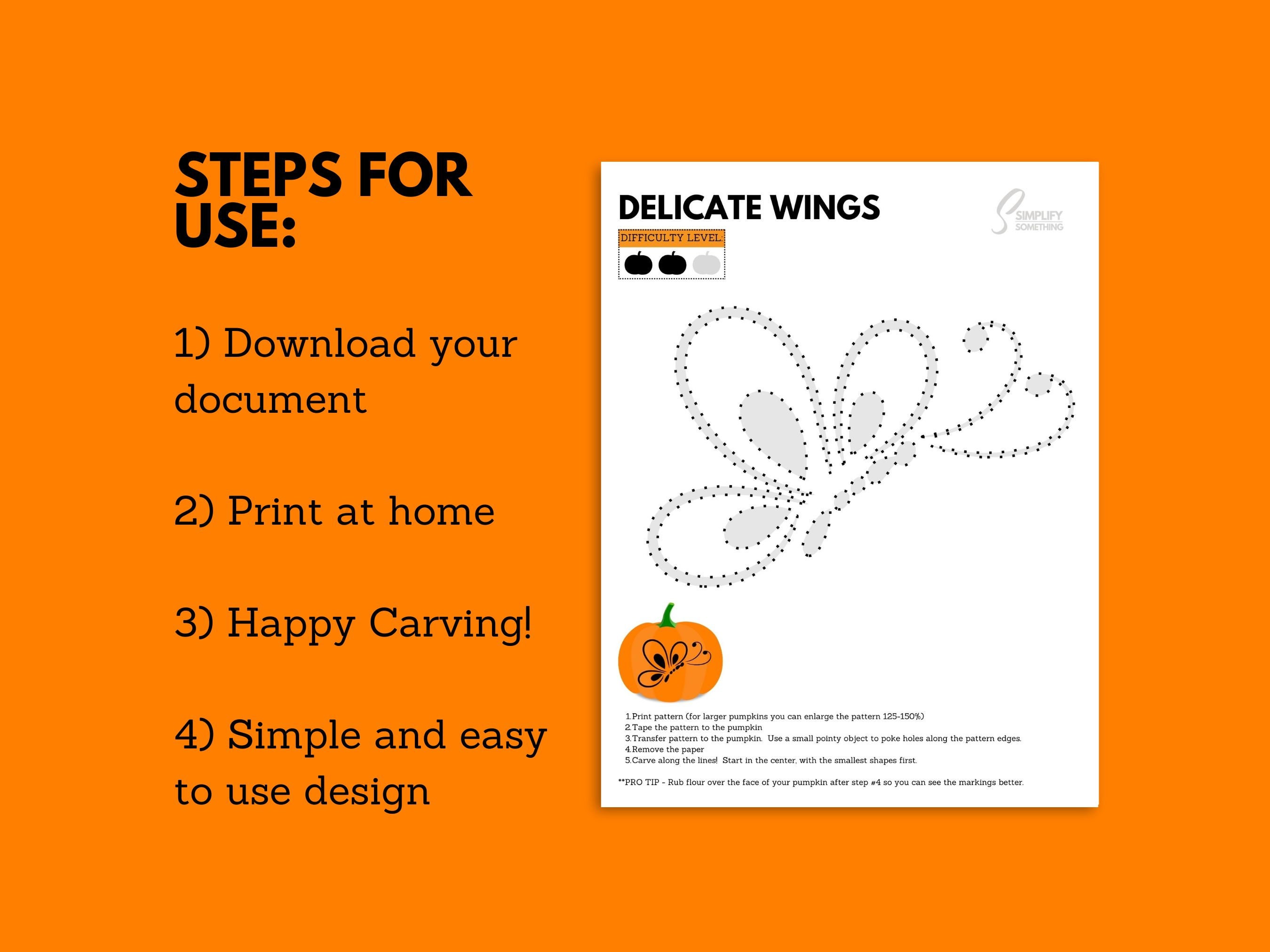 Butterfly Pumpkin Carving Stencil PRINTABLE | Halloween Pumpkin Carving ...