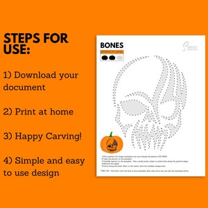 Skull Pumpkin Carving Stencil PRINTABLE | Halloween Pumpkin | Pumpkin ...