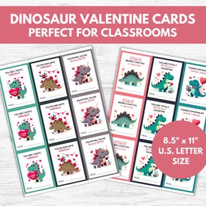 PRINTABLE Kids Dinosaur Valentine Card | Dinosaur Valentine Cards ...