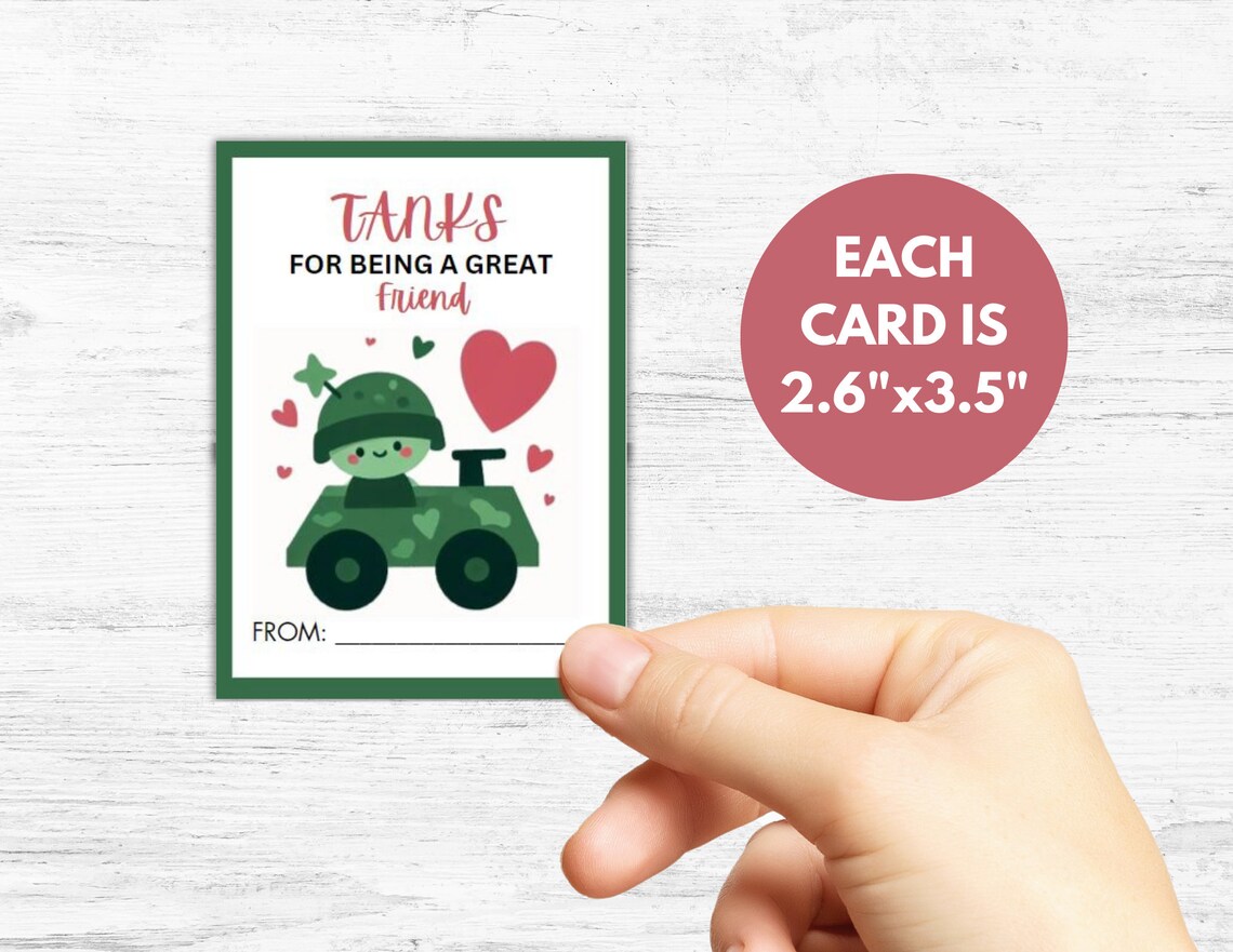 PRINTABLE Kids Army Valentine Card | Army Valentine Cards | Class ...