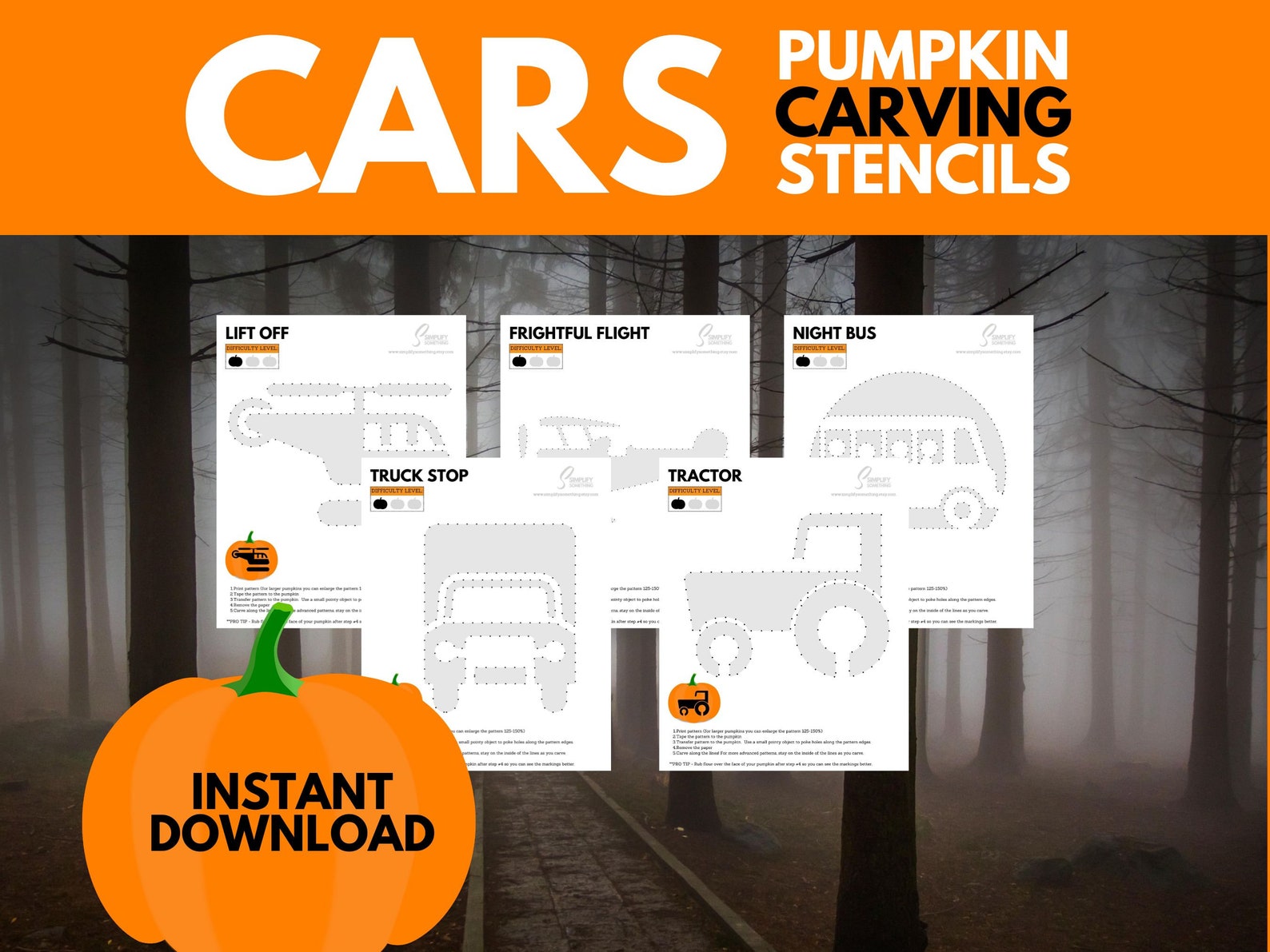 CARS Pumpkin Carving Stencil | Digital Download | Pumpkin Carving ...