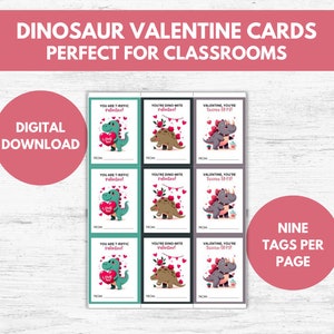 PRINTABLE Kids Dinosaur Valentine Card | Dinosaur Valentine Cards ...