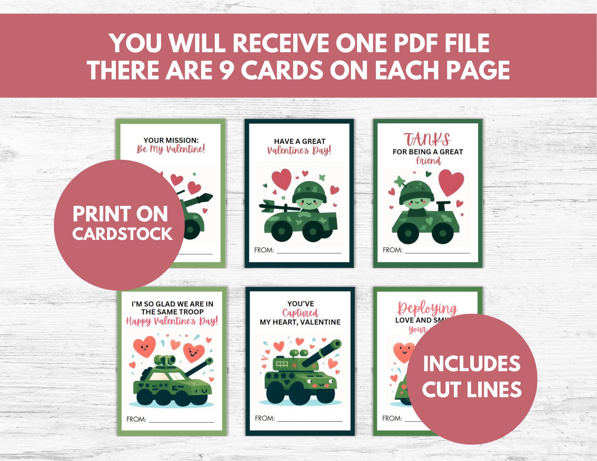 PRINTABLE Kids Army Valentine Card | Army Valentine Cards | Class ...