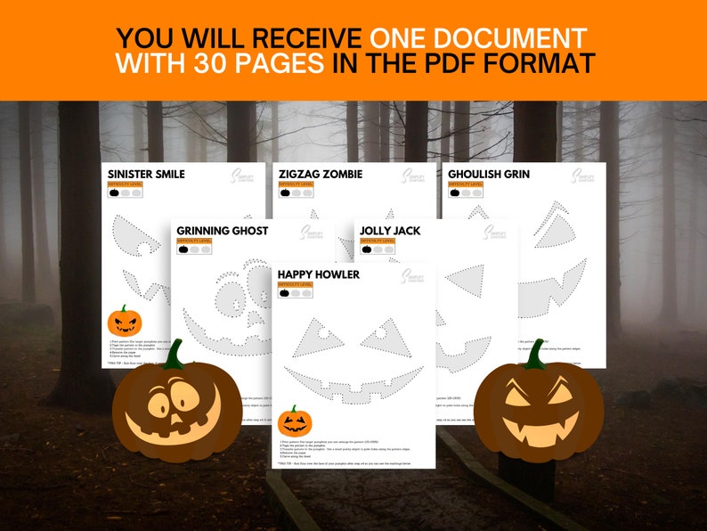 Pumpkin Carving Stencil Printable | Halloween Pumpkin Carving | Pumpkin ...