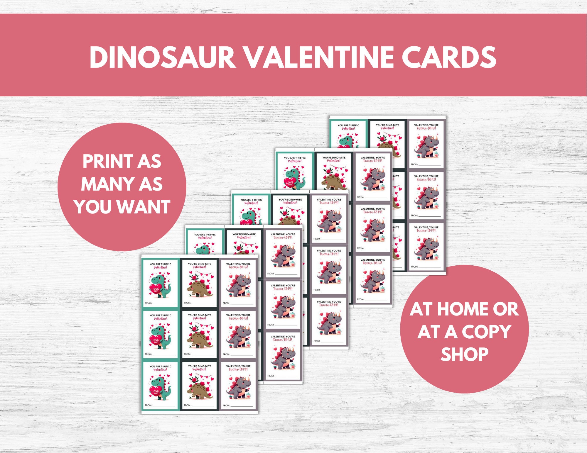 PRINTABLE Kids Dinosaur Valentine Card | Dinosaur Valentine Cards ...