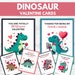 PRINTABLE Kids Dinosaur Valentine Card Dinosaur Valentine Cards Class ...