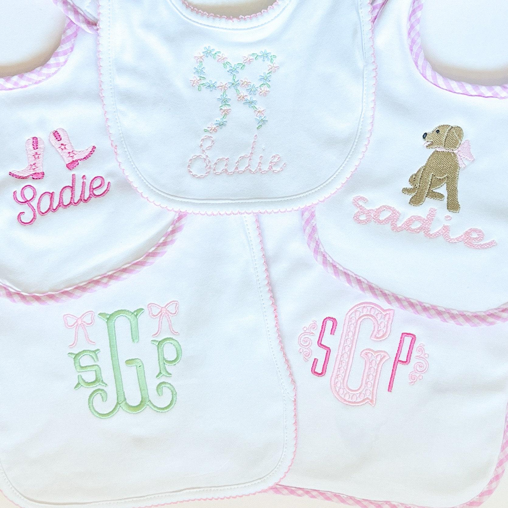 Monogrammed Pink Gingham Bundle - Etsy