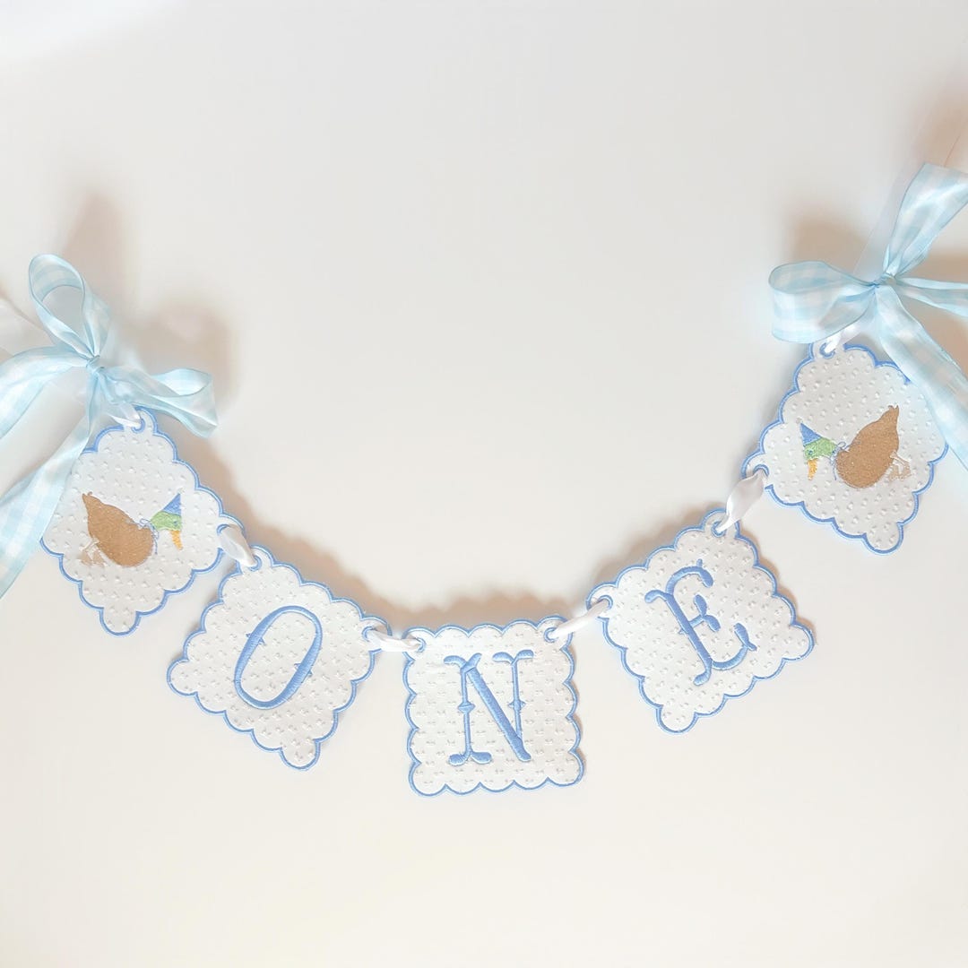 Birthday Number Banner, First Birthday Banner, One Banner, Applique ...