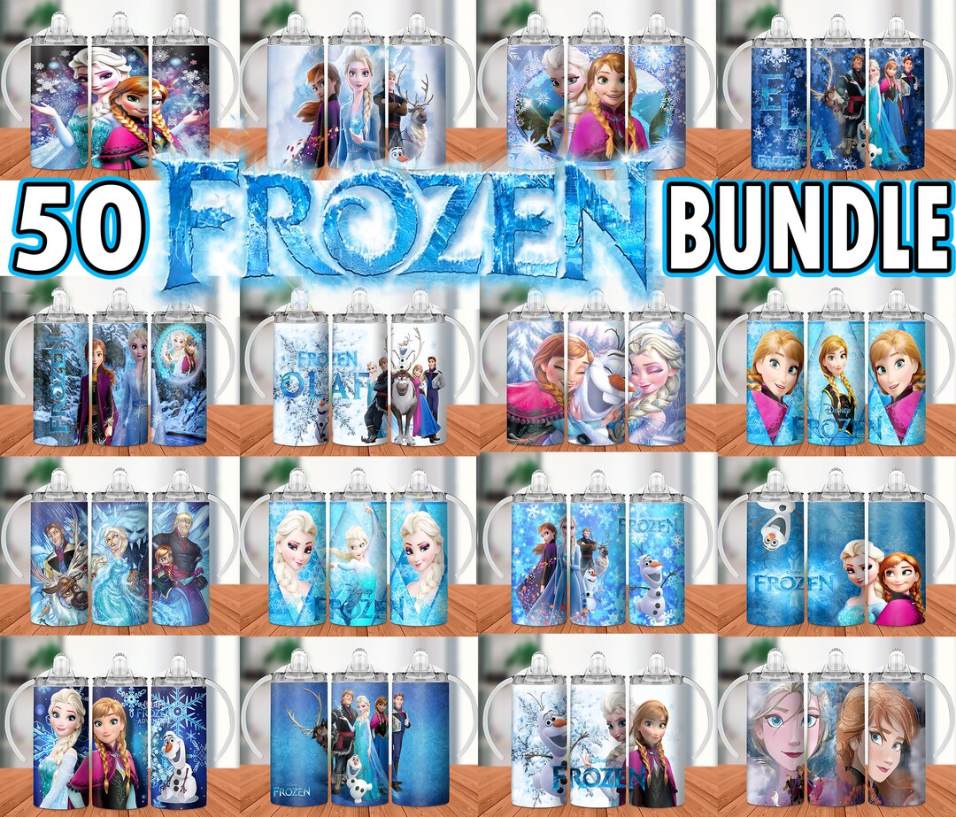 50 FROZEN 12oz Sippy Cup Design Bundle, Princess 12oz Tumbler ...