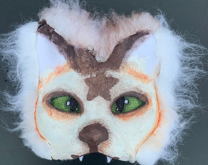 Fluffy White Cat Therian Mask - Etsy