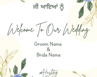 Welcome to Our Wedding Week, Punjabi Welcome Signs & Sikh Signs ...