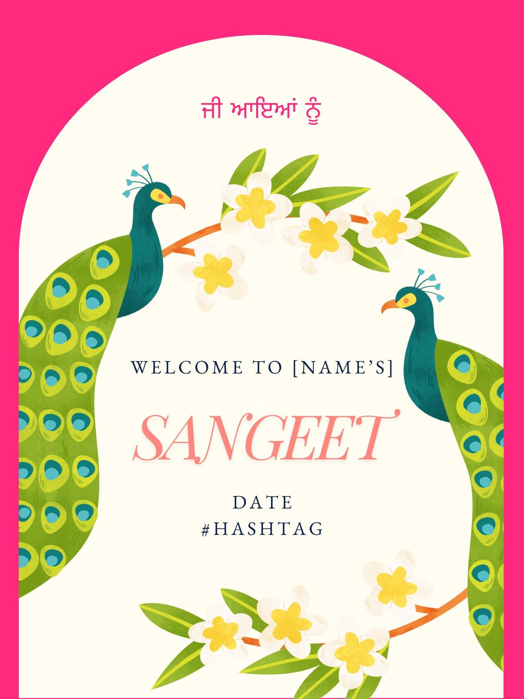 Jaago Sangeet Wedding Welcome Sign - Punjabi Sikh Wedding - Etsy