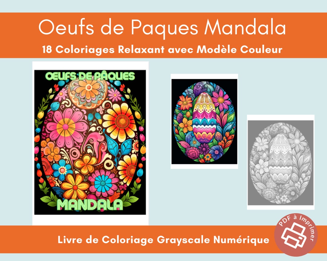 18 Mandala Easter Egg Coloring Sheets With Coloring Template in PDF ...