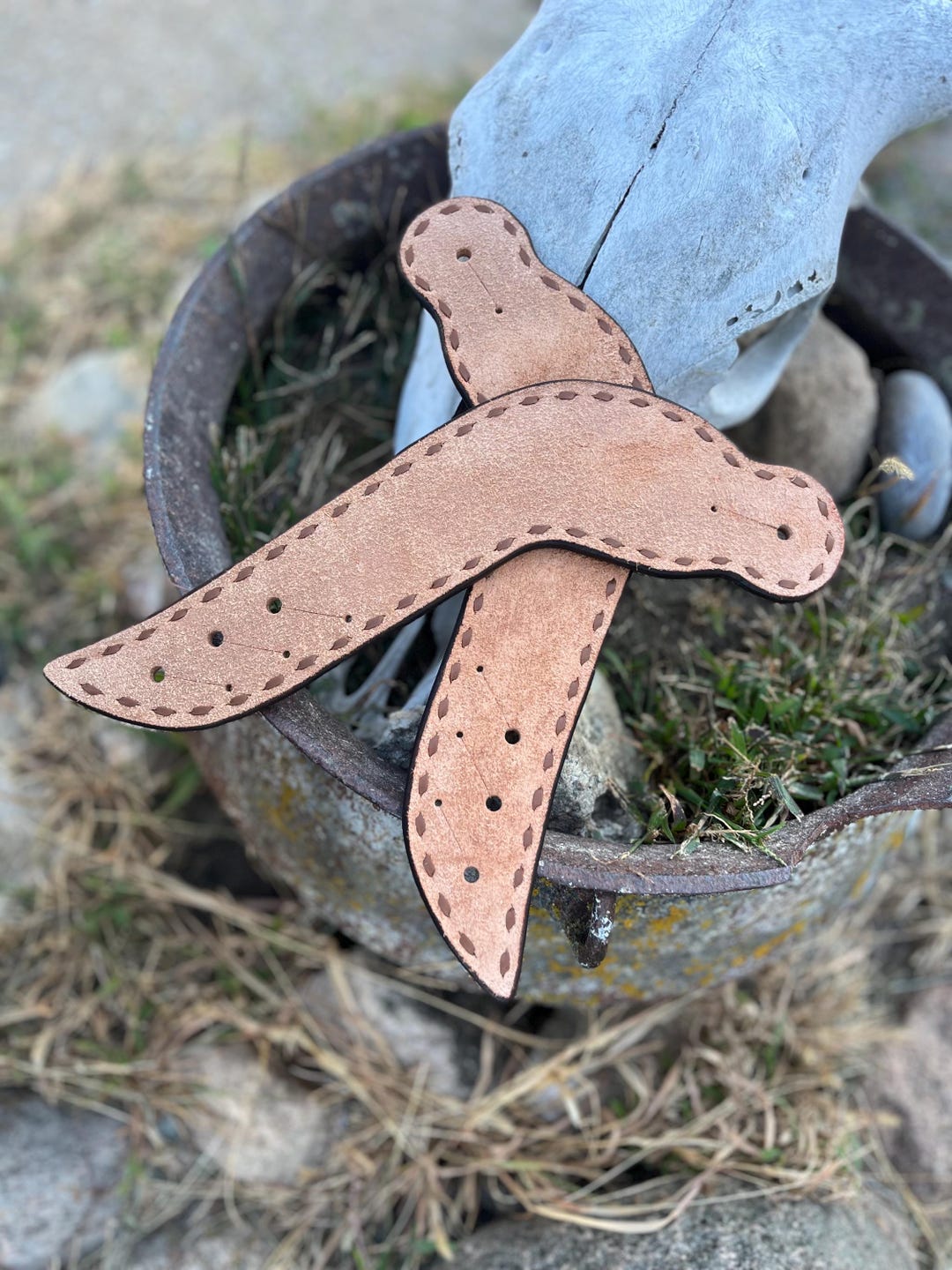 Custom Buckstitch Handmade Spur Straps Dove Wing Style Made to Order - Etsy