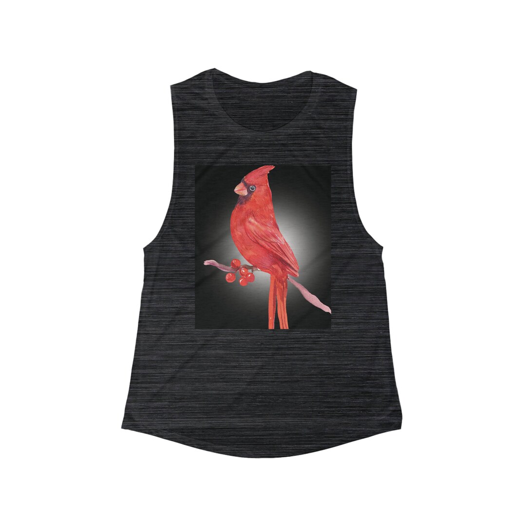 Women's Flowy Scoop Muscle Tank, Cardinal Muscle T, Birding Gift Gym ...