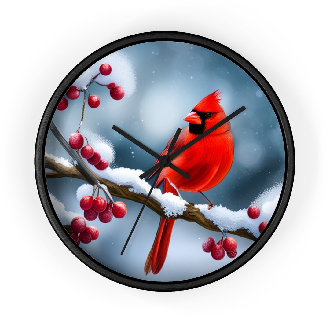 Wall Clock,cardinal Wall Clock,cardinal Home Decor, Cardinal Lover Gift ...