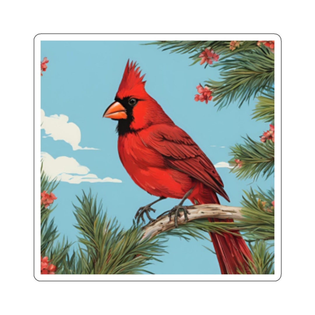 Kiss-cut Stickers,cardinal Kiss Cut Sticker,cardinal Decal,bird Decals ...
