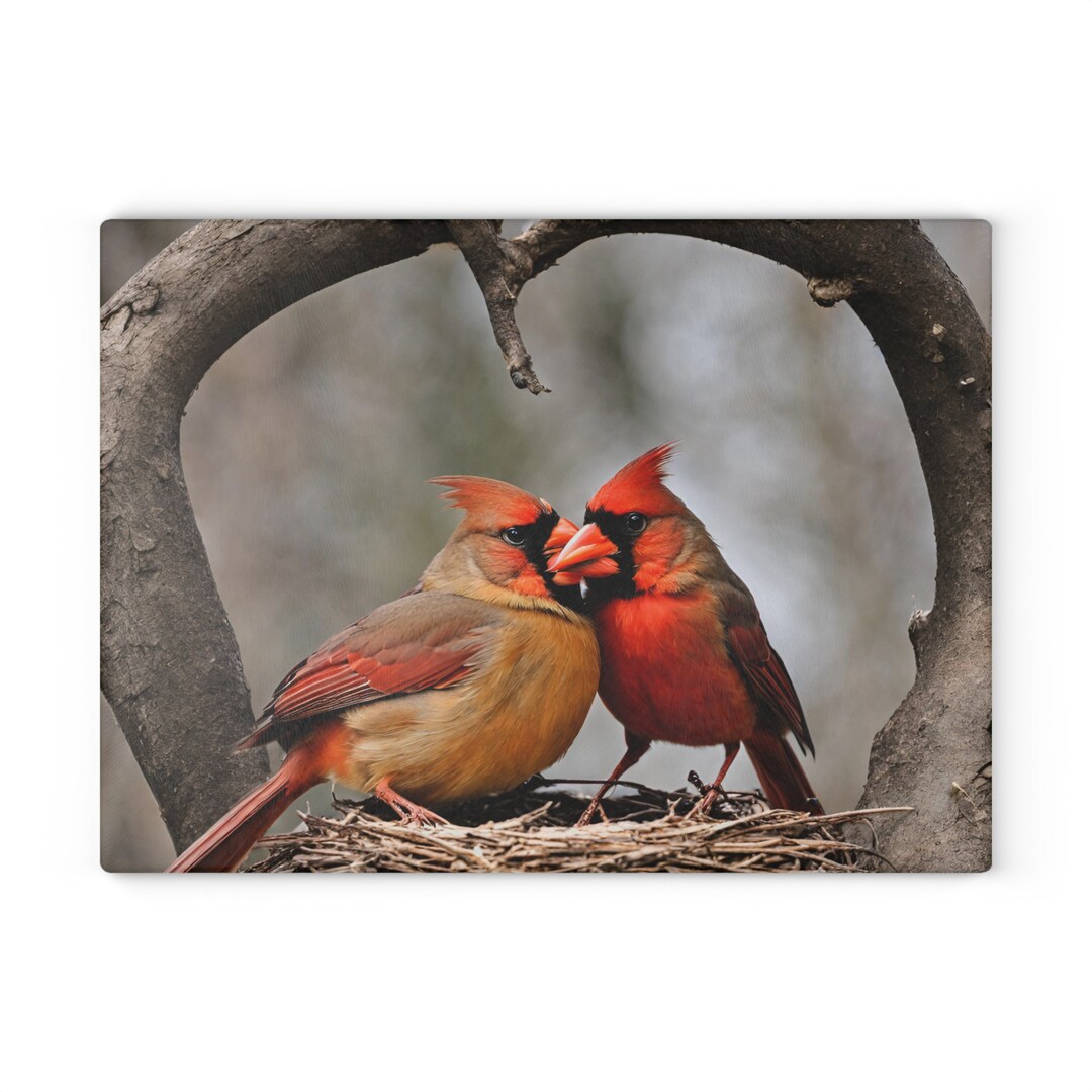 Glass Cutting Board.cardinal Cutting Board,cardinal Gift, Cardinal ...