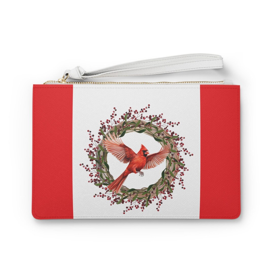 Cardinal Clutch Bag: Saffiano Pattern Wristlet Purse - Etsy