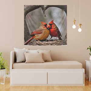 Indoor Wall Tapestries, Cardinal Pair Art, Cardinal Tapestry, Male ...