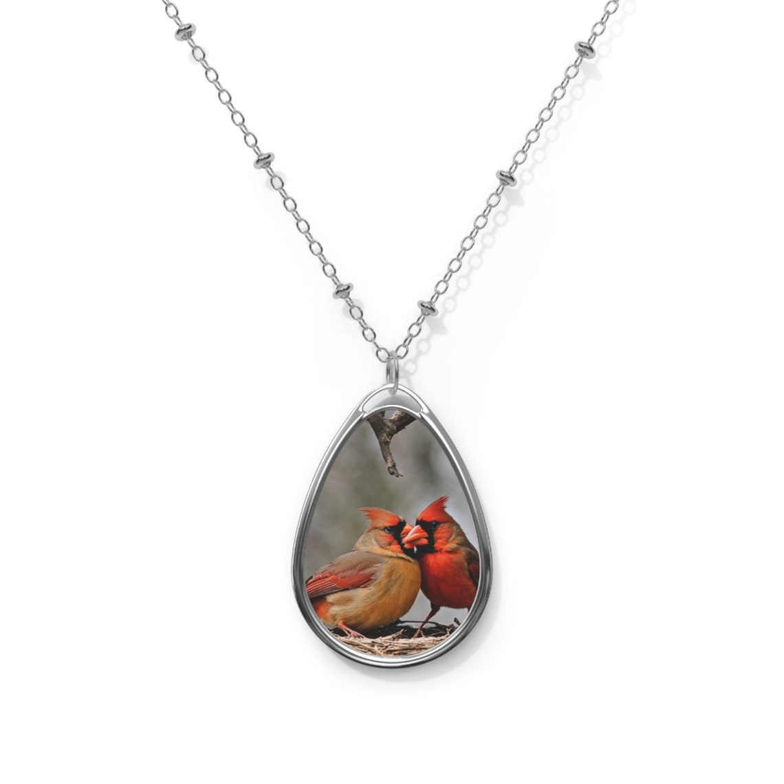 Oval Necklace,cardinal Necklace, Cardinal Jewelry, Cardinal Pair, Wife ...
