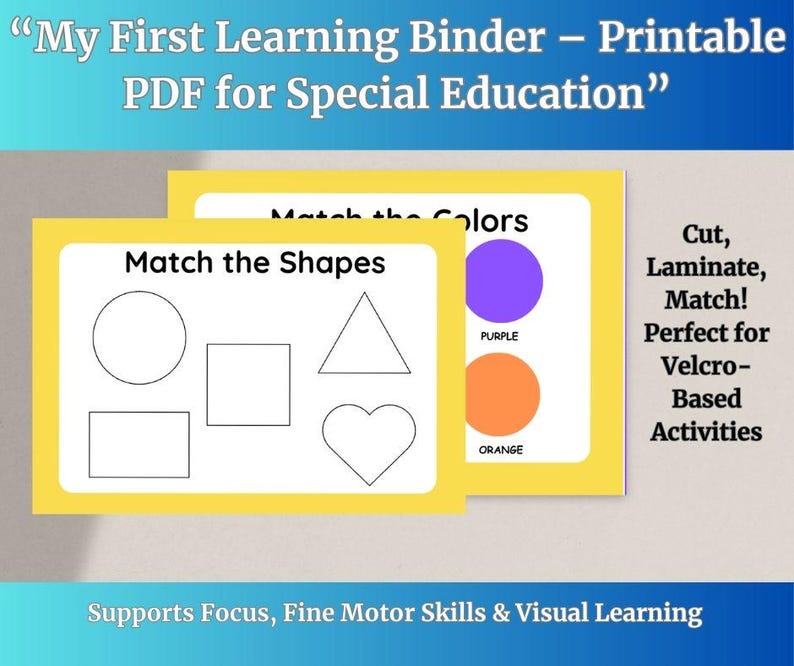 My First Learning Binder – Printable Busy Book for Autism, Special ...