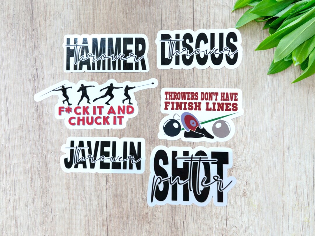 Track & Field Throwers Stickers, Discus, Hammer, Shot Put, Javelin ...