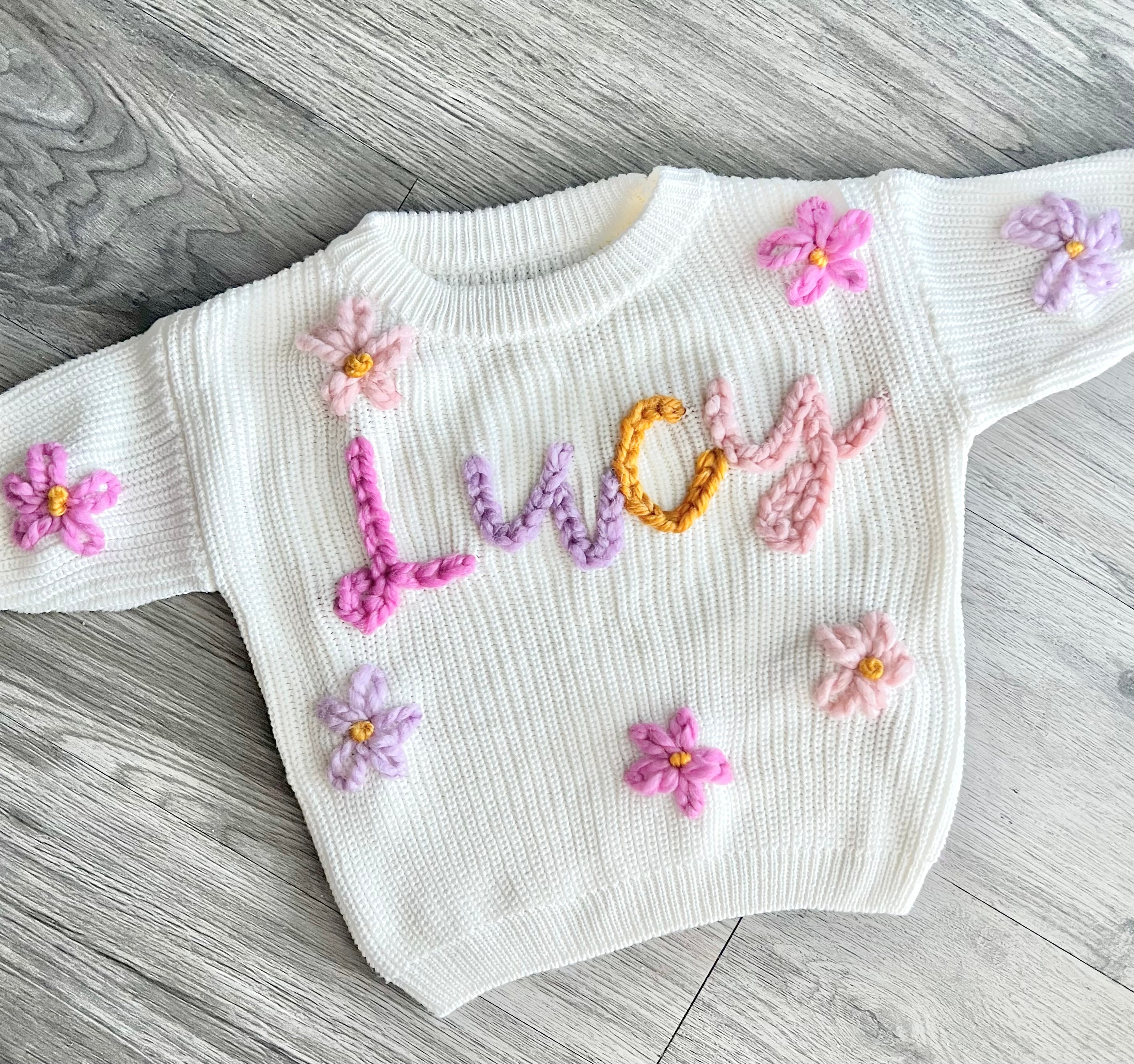 Custom Baby Girl Embroidered Sweater - Etsy