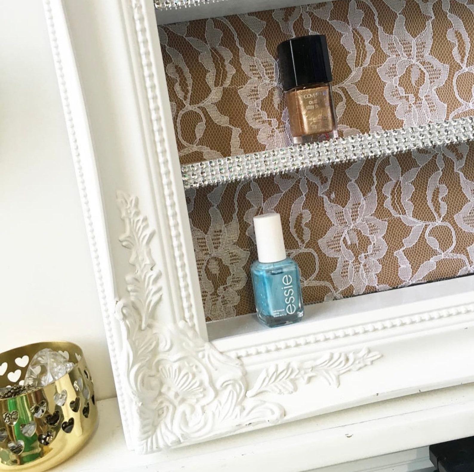 Vintage Chic Pink Shadow Box Display Shelf - Etsy