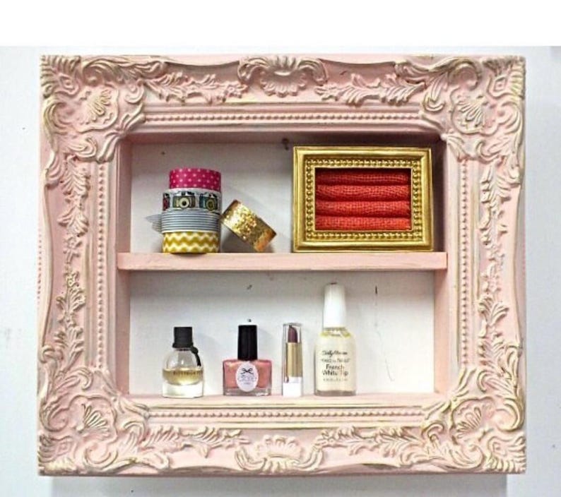 Vintage Chic Pink Shadow Box Display Shelf - Etsy