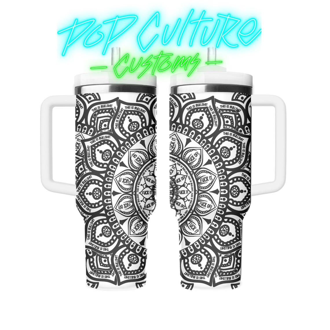 40 Oz Curse Word Mandala Laser Engraved Tumbler - Etsy
