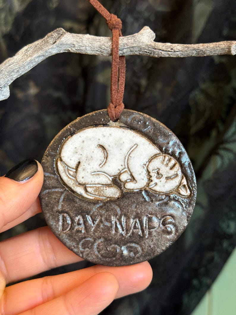 Ceramic Cat Ornament – Handmade Sassy Feline Wall Decor - Etsy