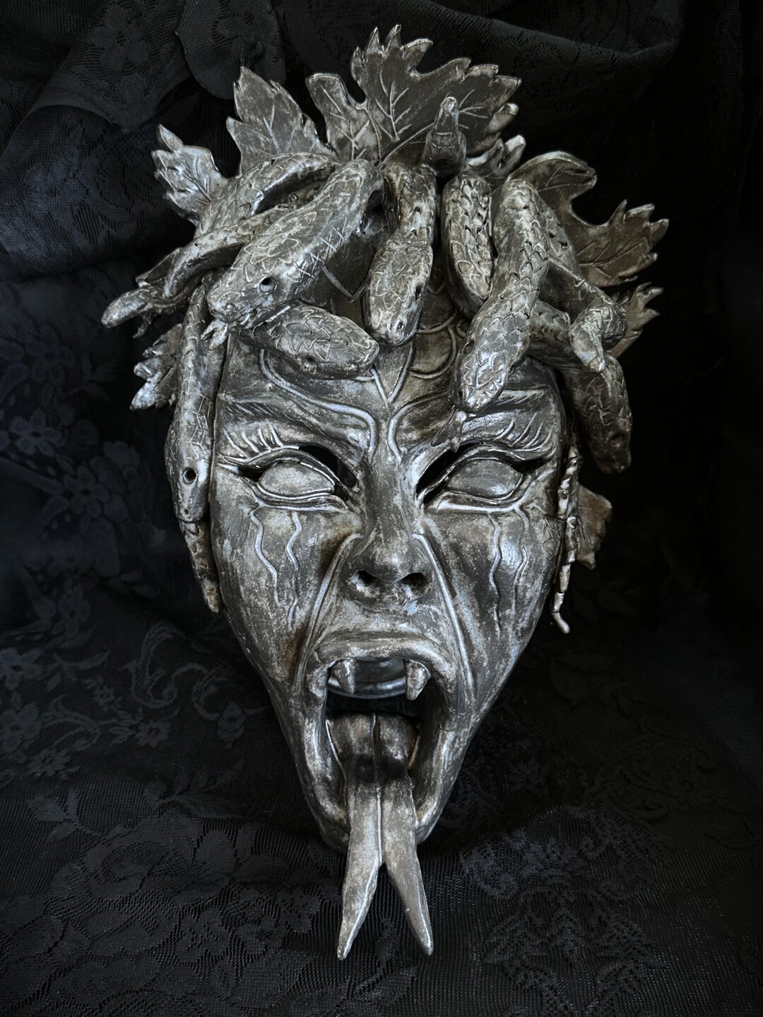 Medusa Ceramic Wall Mask - Mythical Greek Serpent Goddess Gorgon ...
