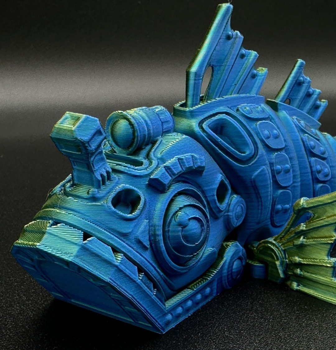 Flexi Factory Print-in-place Cyber Fish || Robot - Articulating Sensory ...