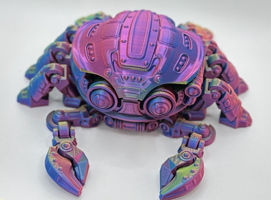 3D Printed Cyber Crab Fidget Toy – Articulated Robot With Hidden ...