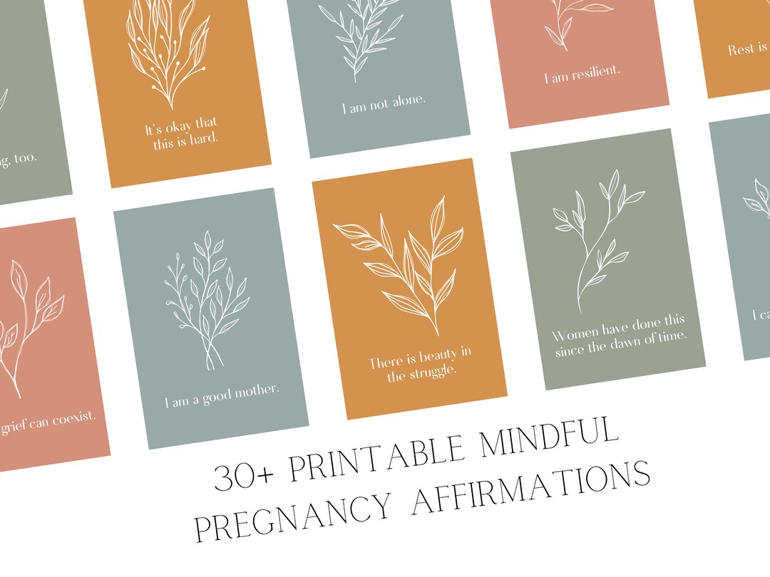 Pregnancy Affirmation Cards | Minimalist Earth Tone Prints (digital ...