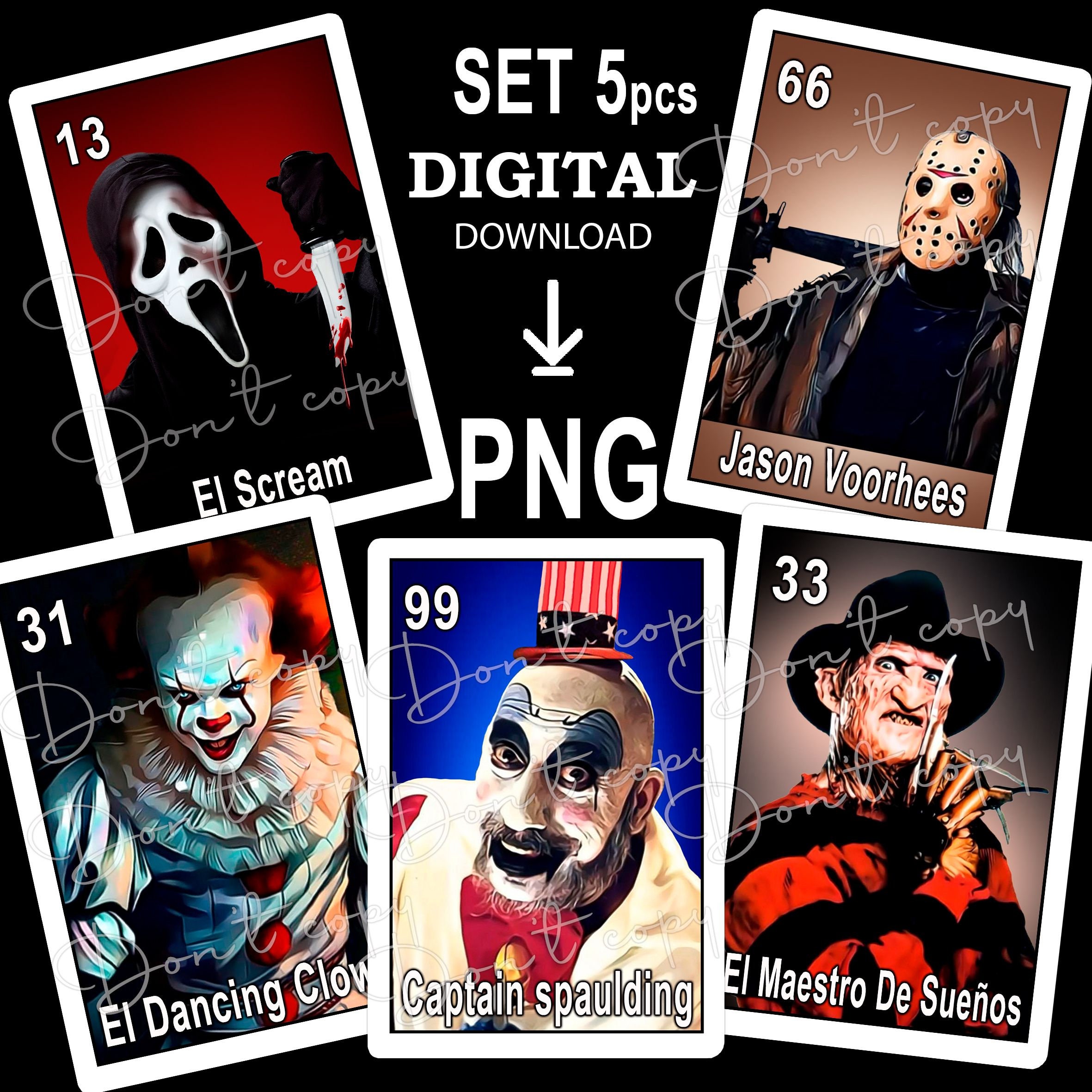 Halloween Loteria Card PNG Digital Download File, Sublimation Mexican ...