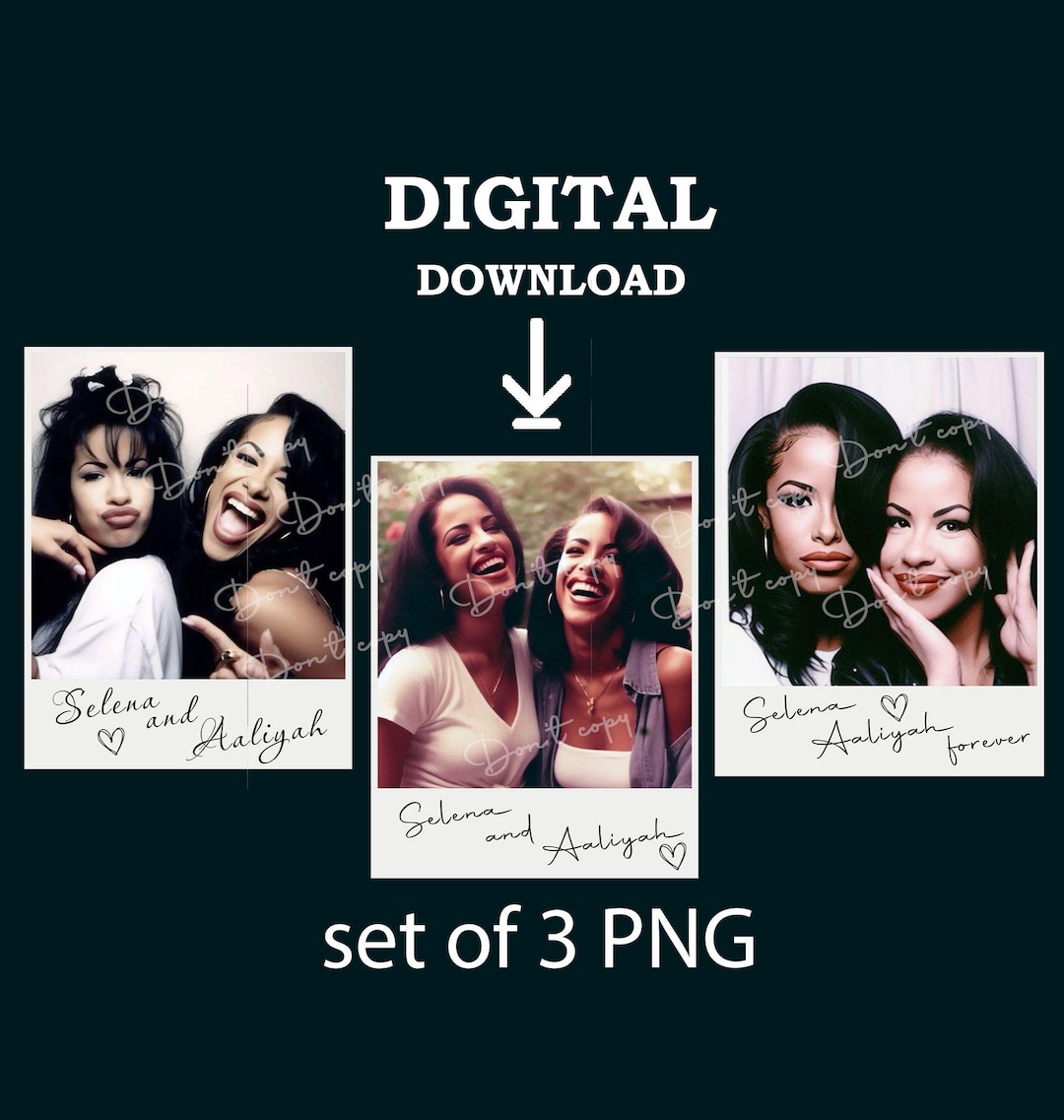 Selena and Aaliyah Photobooth Polaroid PNG Image SET of 3 - Etsy