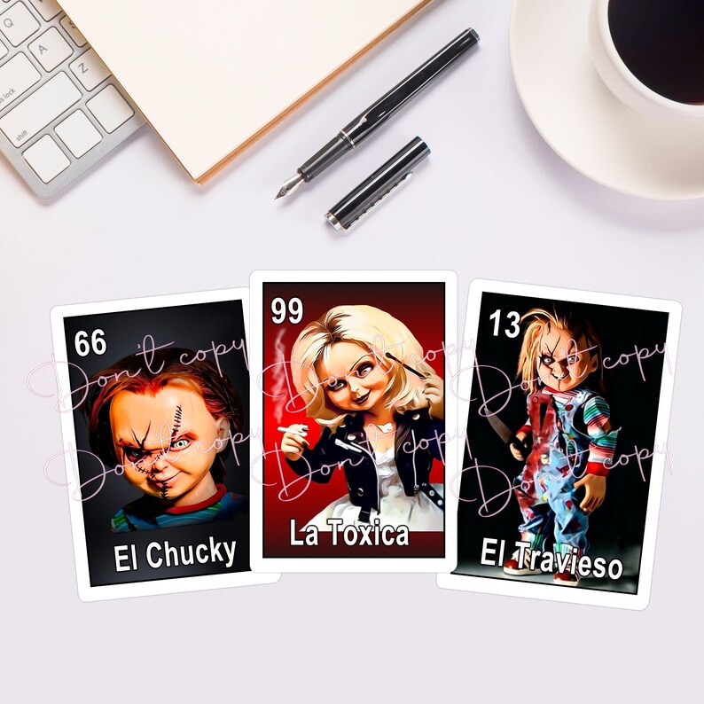 Chucky, Tiffany Loteria Card PNG Digital Download File, Sublimation ...