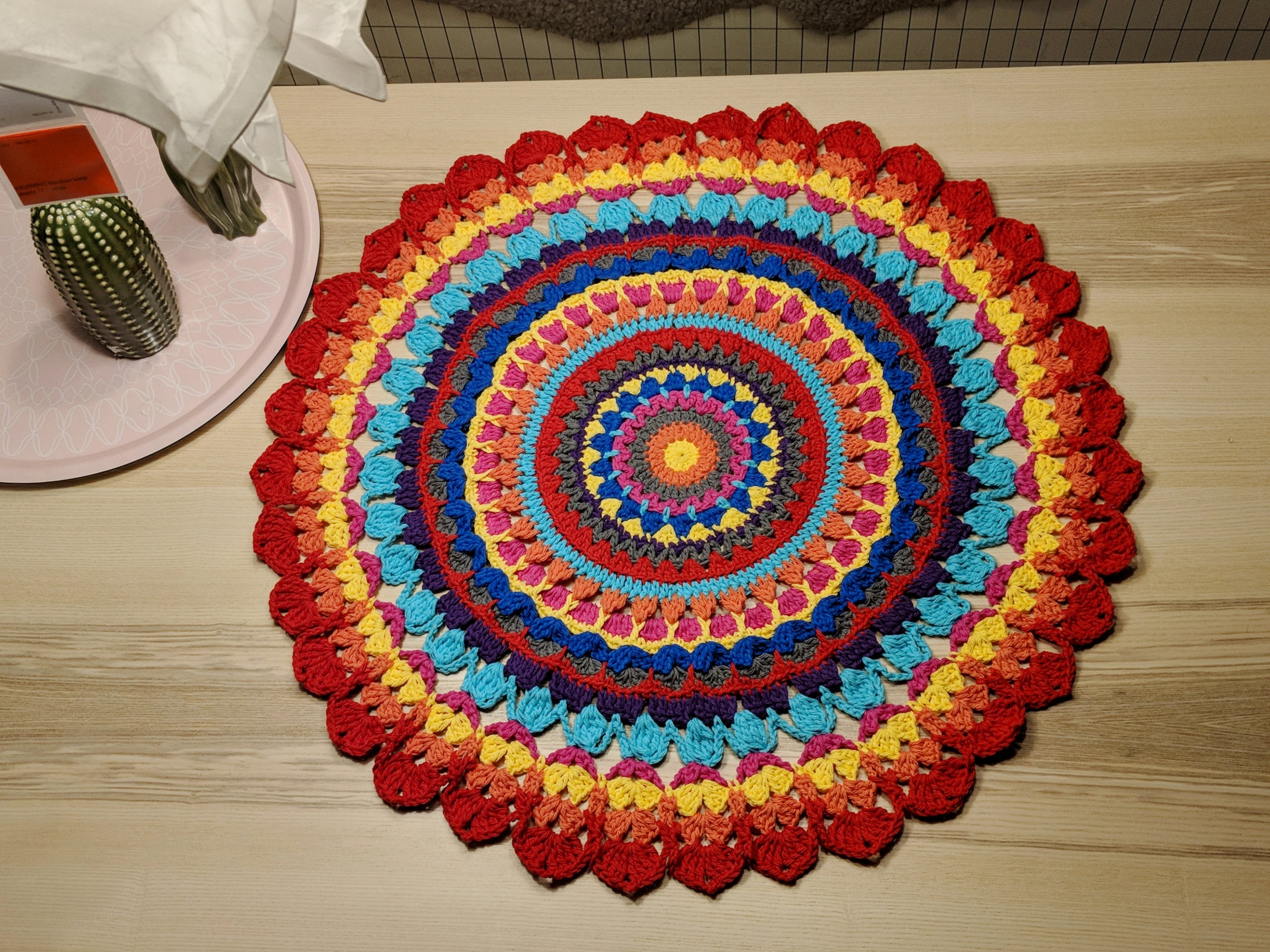 Handmade Crochet Table Mat, Crochet Plate Mat, Handmade Placemat ...